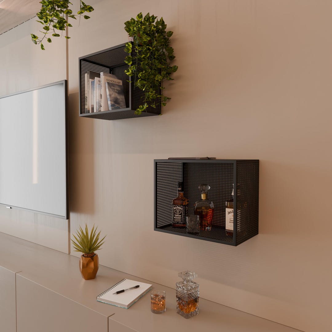 Loft Sheet Metal Hanging Shelf, Shelf | Steel Box | Metal Bookshelf ...