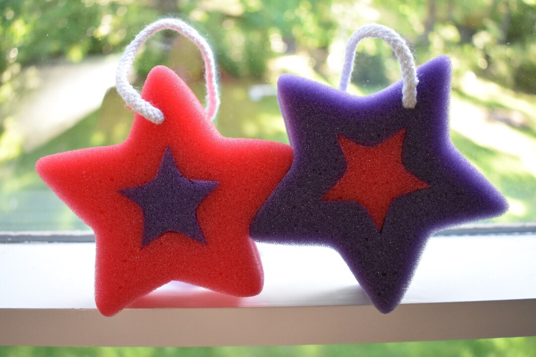 Star Bath Sponges | Eco-friendly Shower Sponge Set, Soft Durable ...