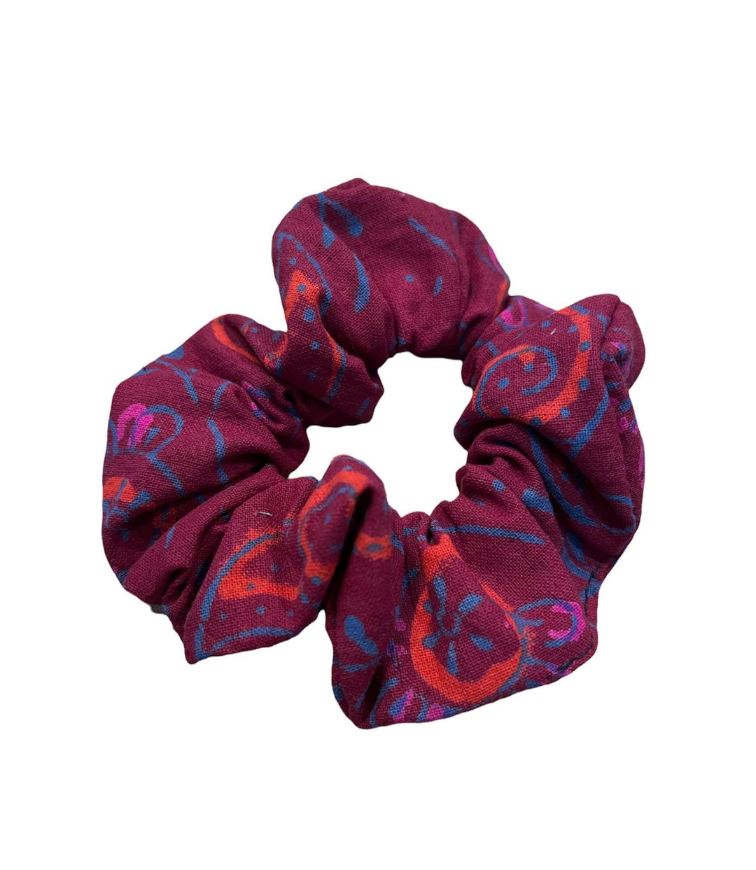 Maroon Boho Scrunchie, Bohemian, Festival Wear - Etsy