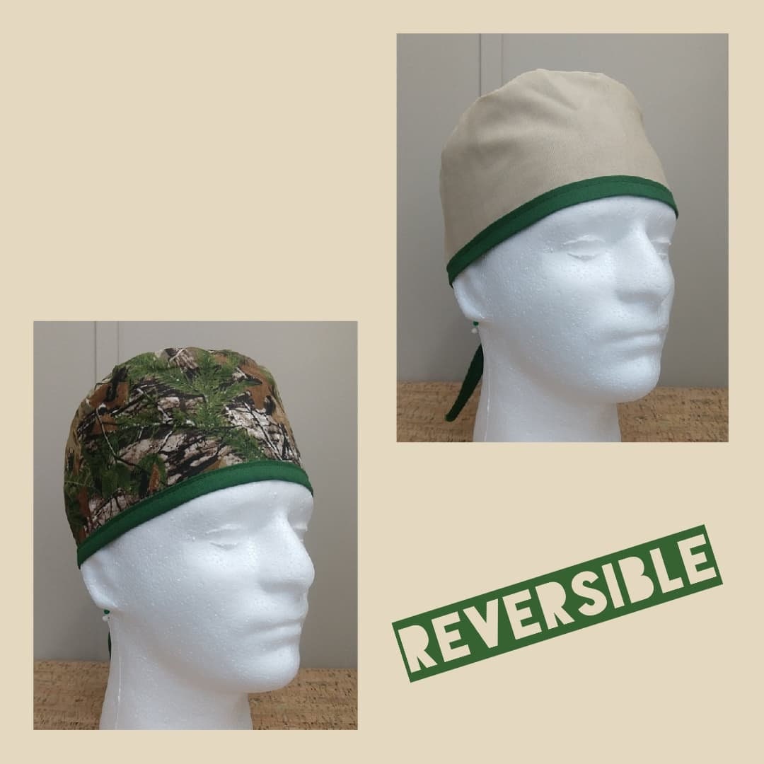 Reversible Camouflage Scrub Cap Surgical Cap 100% Cotton | Etsy