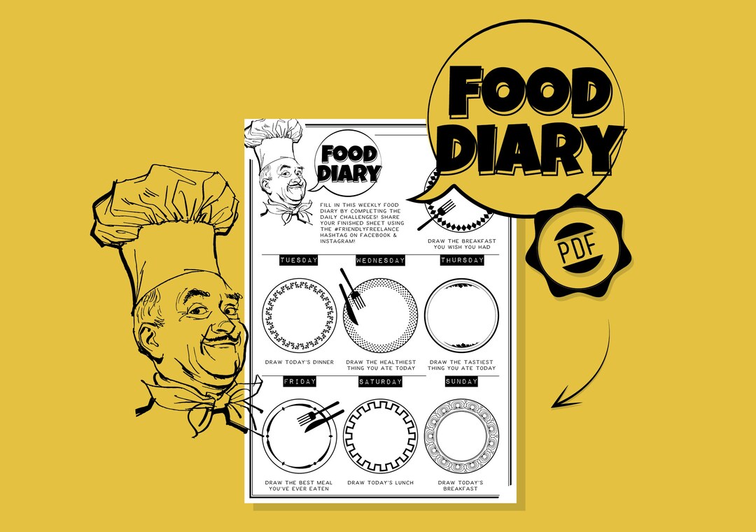 Food Diary Activity Sheet PDF - Etsy