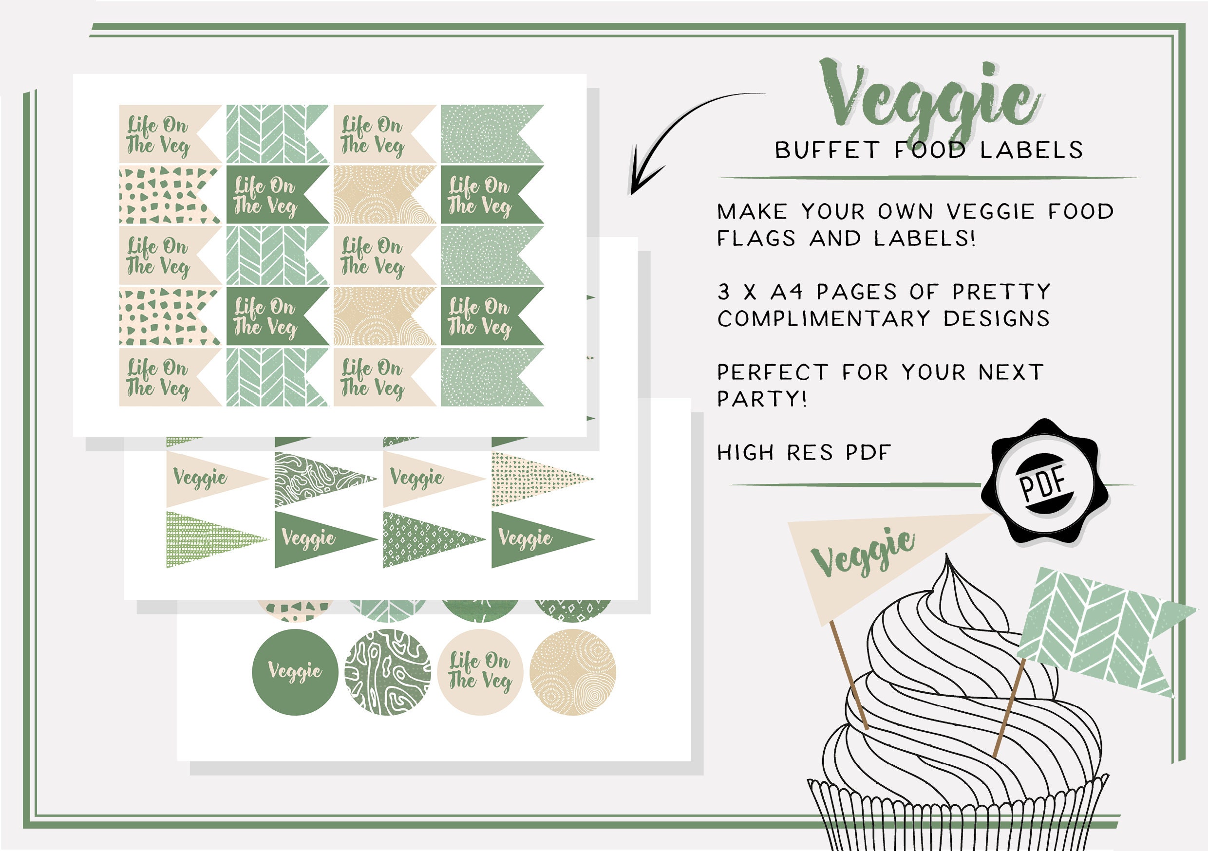 Veggie Food Labels PDF - Etsy