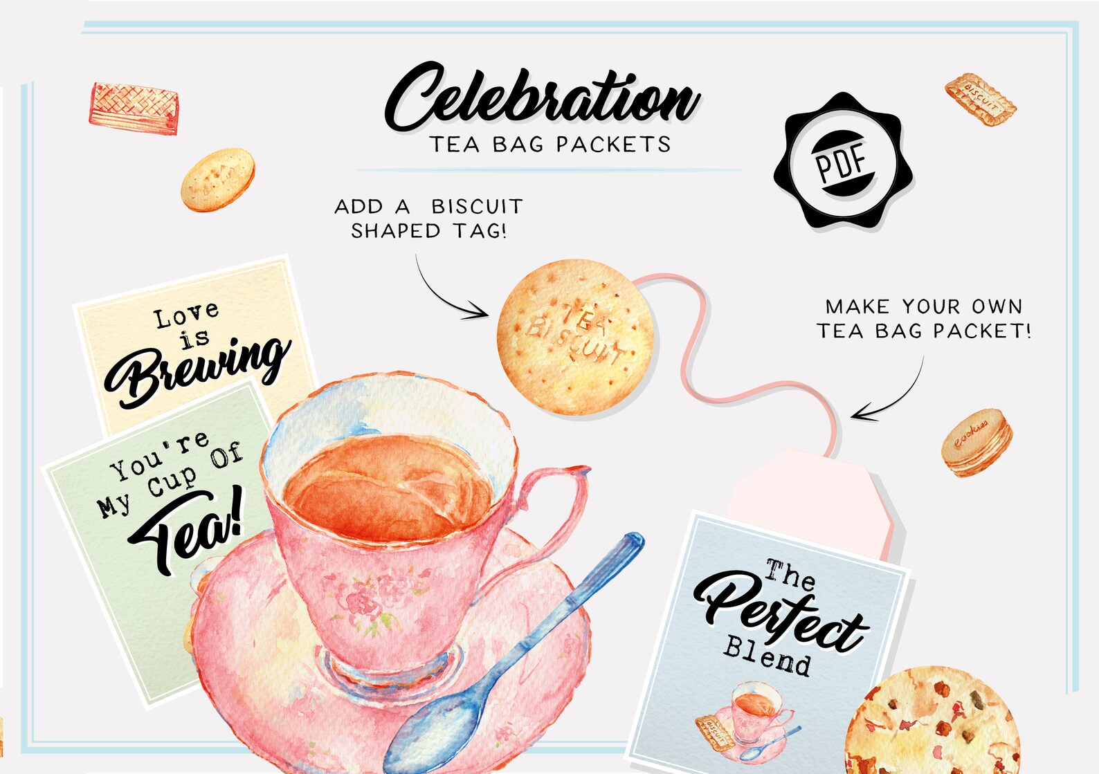 Celebration Tea Bag Packets PDF - Etsy