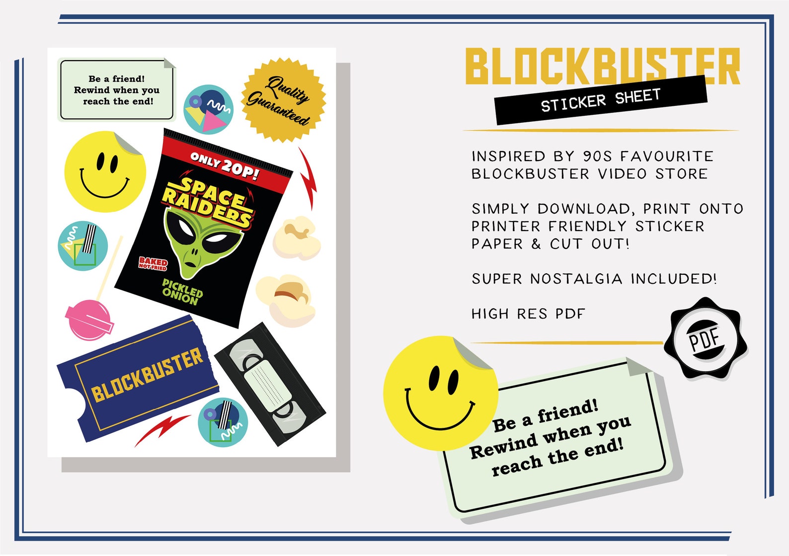 Blockbuster Sticker Sheet PDF - Etsy