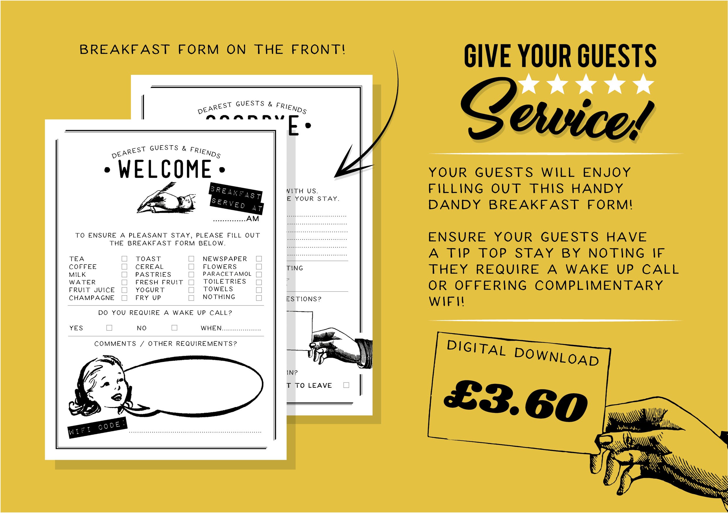 Hotel Inspector / Breakfast Form PDF | Etsy