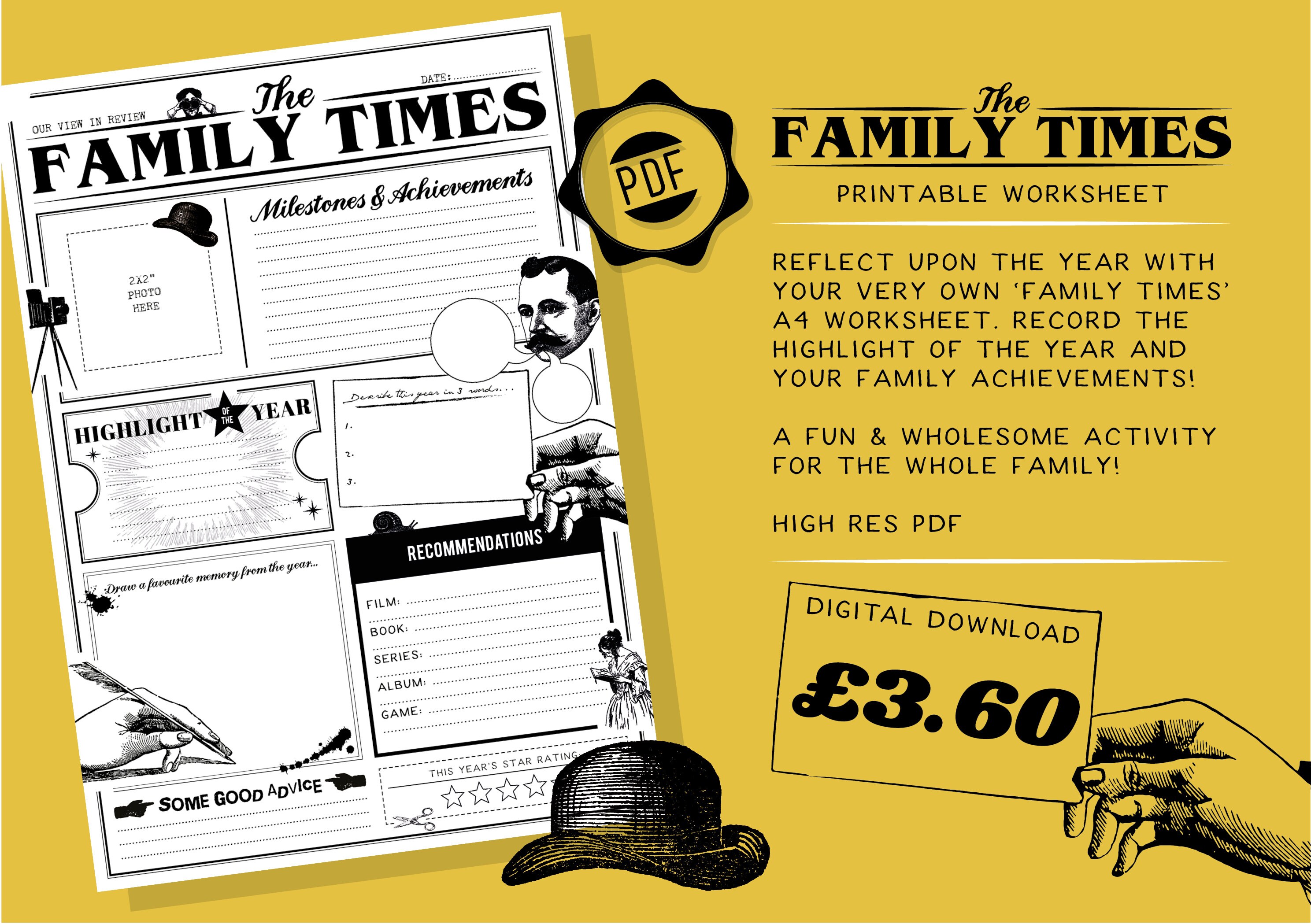 Family Times Worksheet PDF - Etsy
