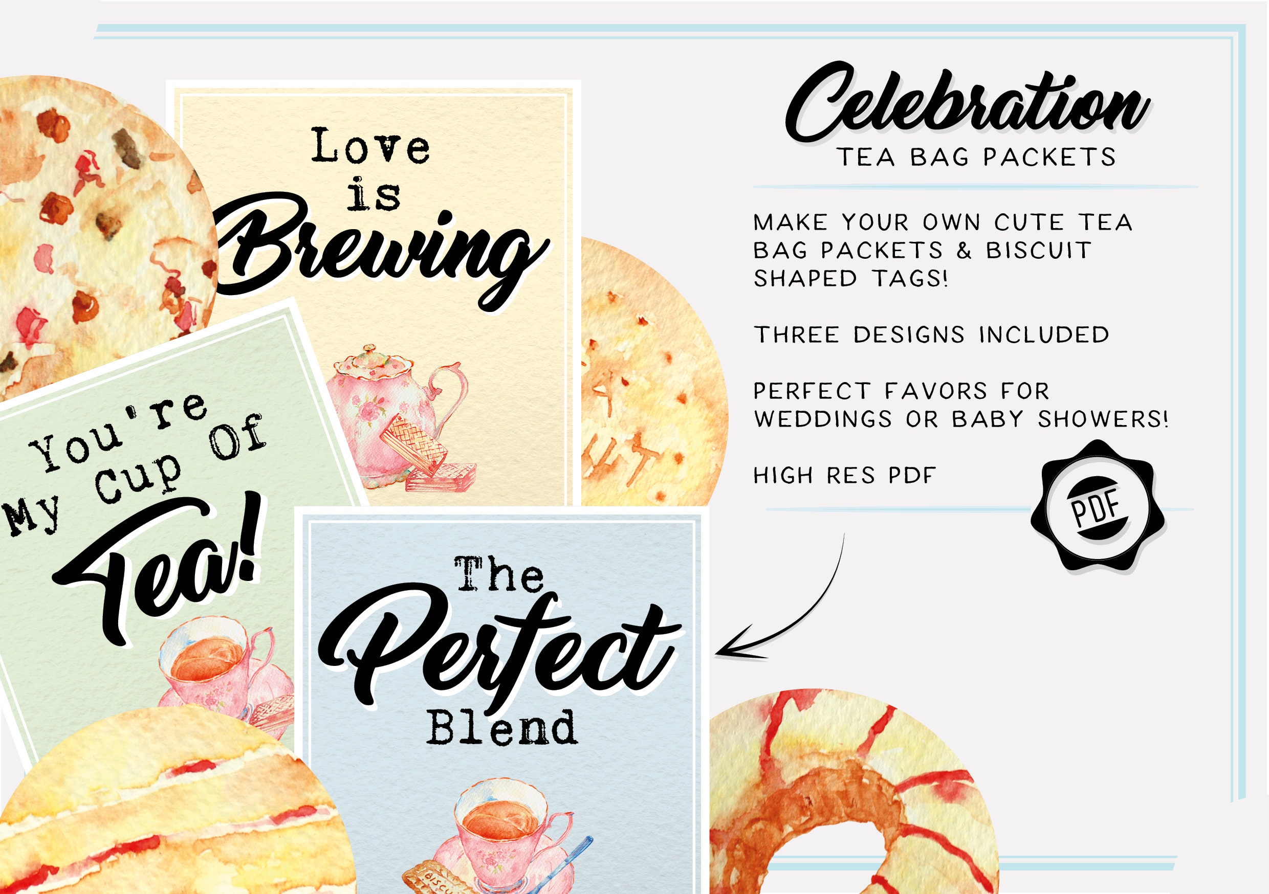 Celebration Tea Bag Packets PDF - Etsy