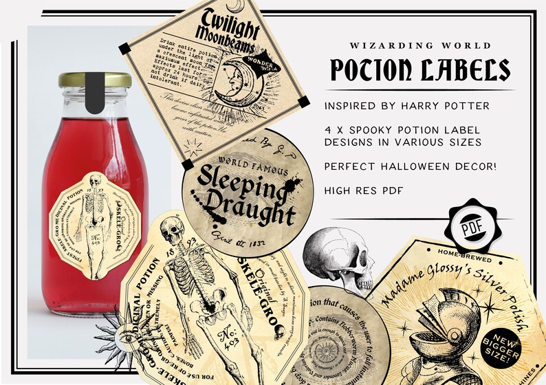 Wizarding World Potion Labels PDF - Etsy