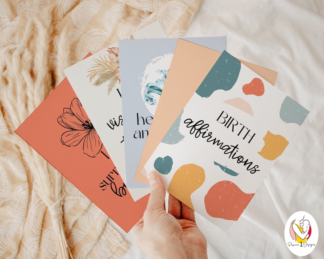 Set of 24 Positive Birth Cards,home Birth Mama,digital Birth ...