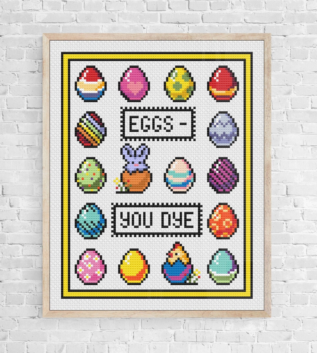 Eggs - You Dye... Easter Cross Stitch Pattern, Funny Cross Stitch, Eggs ...