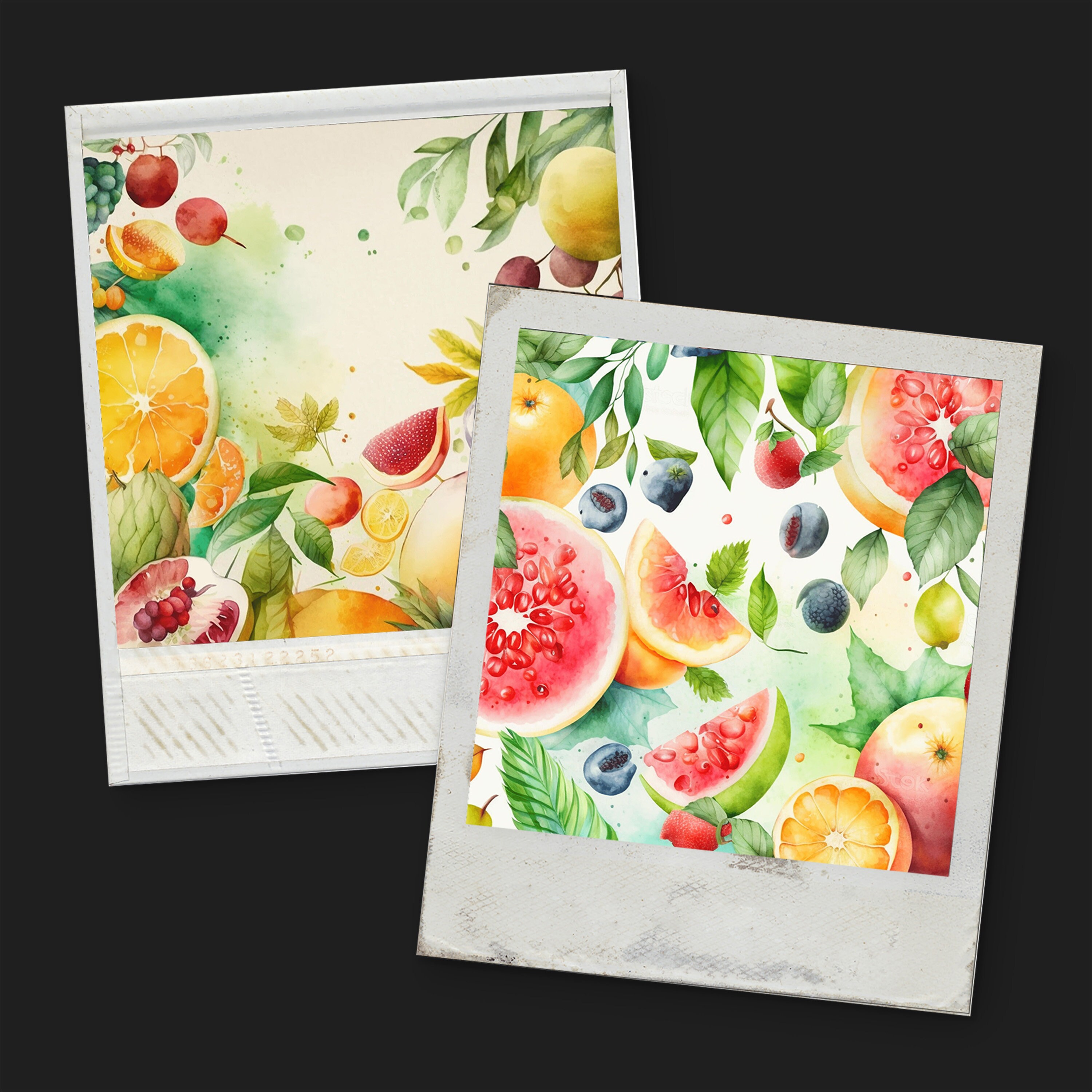 Watercolor Summer Fruit Digital Paper Colorful Background - Etsy