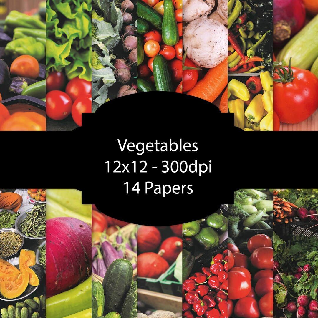 Realistic Vegetables Digital Paper Paper Craft Photos - Etsy