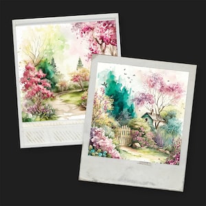 Watercolor Spring Garden Digital Paper, Gardening Background, Floral ...