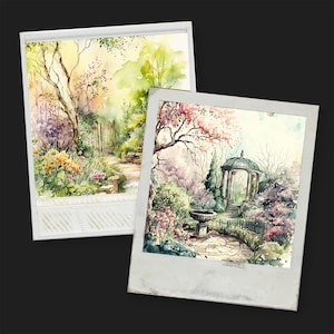 Watercolor Spring Garden Digital Paper, Gardening Background, Floral ...