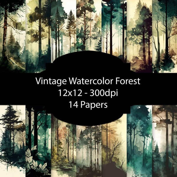 Mountain Forest Watercolor - Etsy