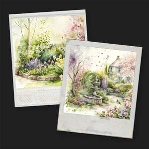 Watercolor Spring Garden Digital Paper, Gardening Background, Floral ...