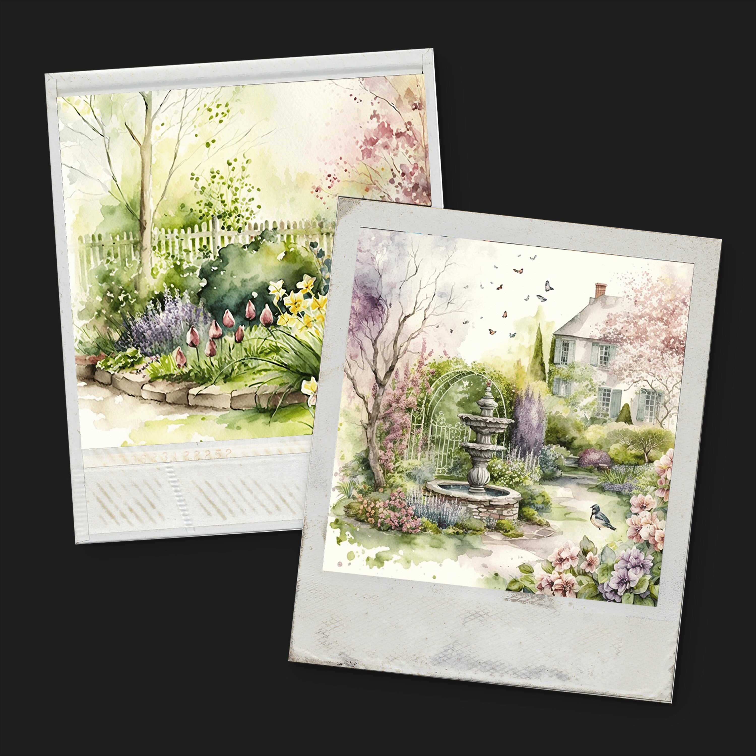 Watercolor Spring Garden Digital Paper Gardening Background - Etsy