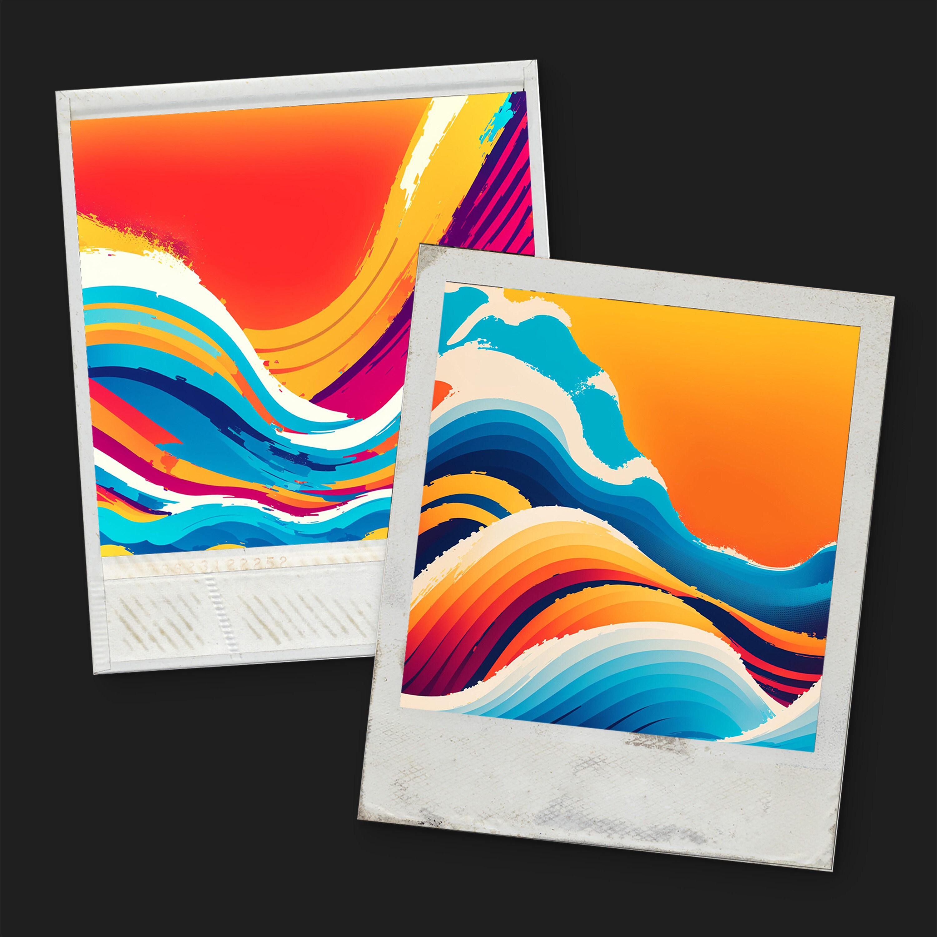 Pop Art Waves Digital Paper Retro Background Ocean Paper - Etsy