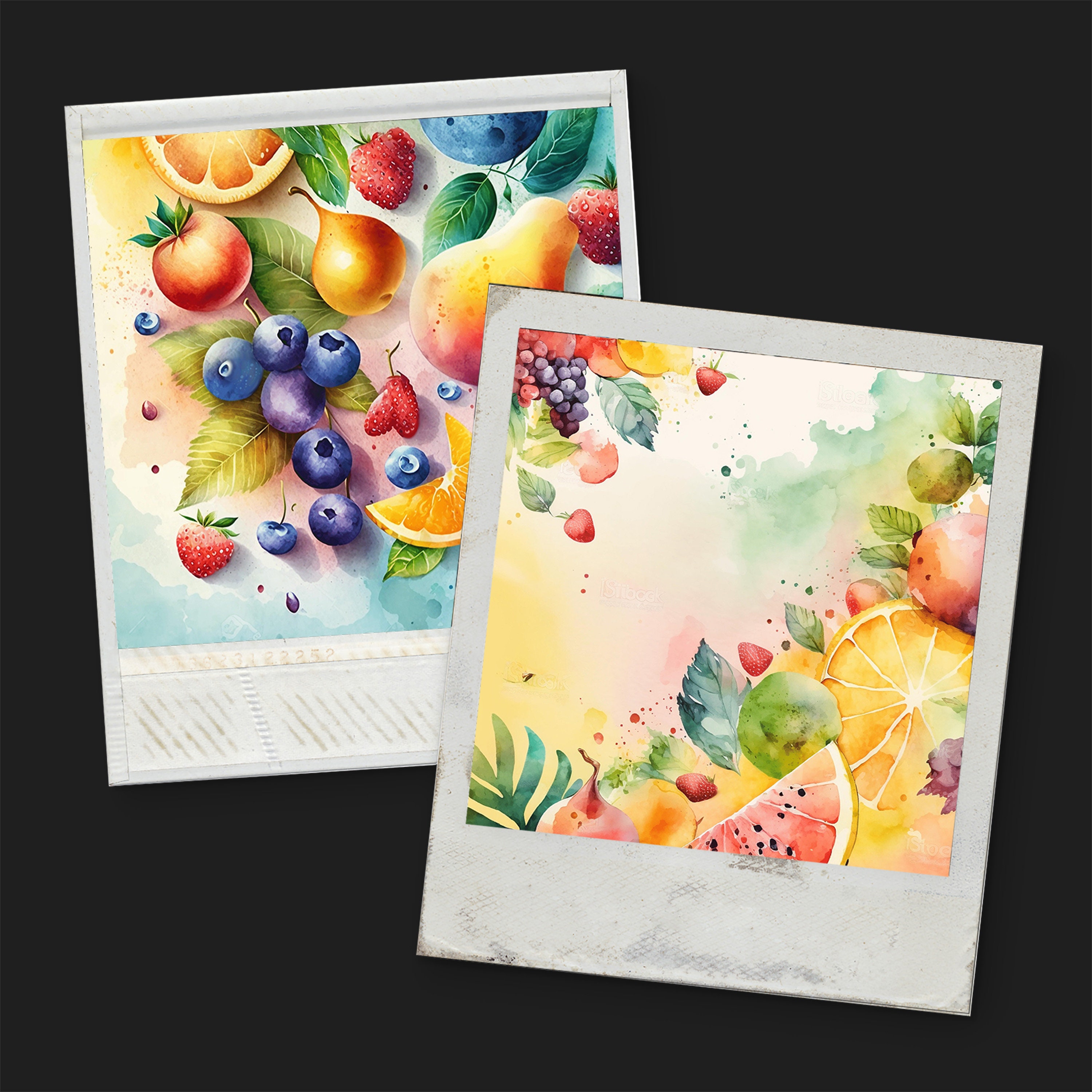 Watercolor Summer Fruit Digital Paper Colorful Background - Etsy