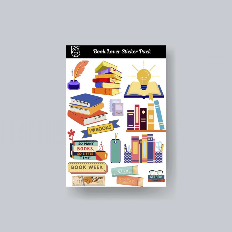 Book Lover Printable Sticker Pack Bullet Journal Goodnotes - Etsy