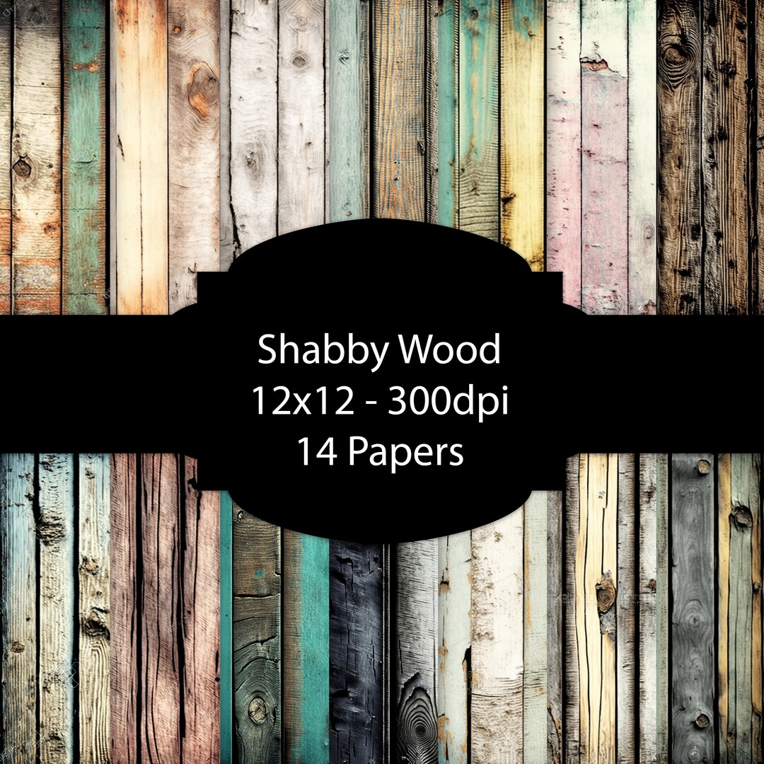 Shabby Wood Digital Paper, Wooden Background, Rustic Wood Paper Pack ...