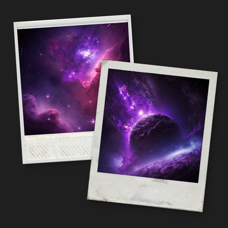 Purple Space Digital Paper, Galaxy Background, Nebula Paper Pack, for ...