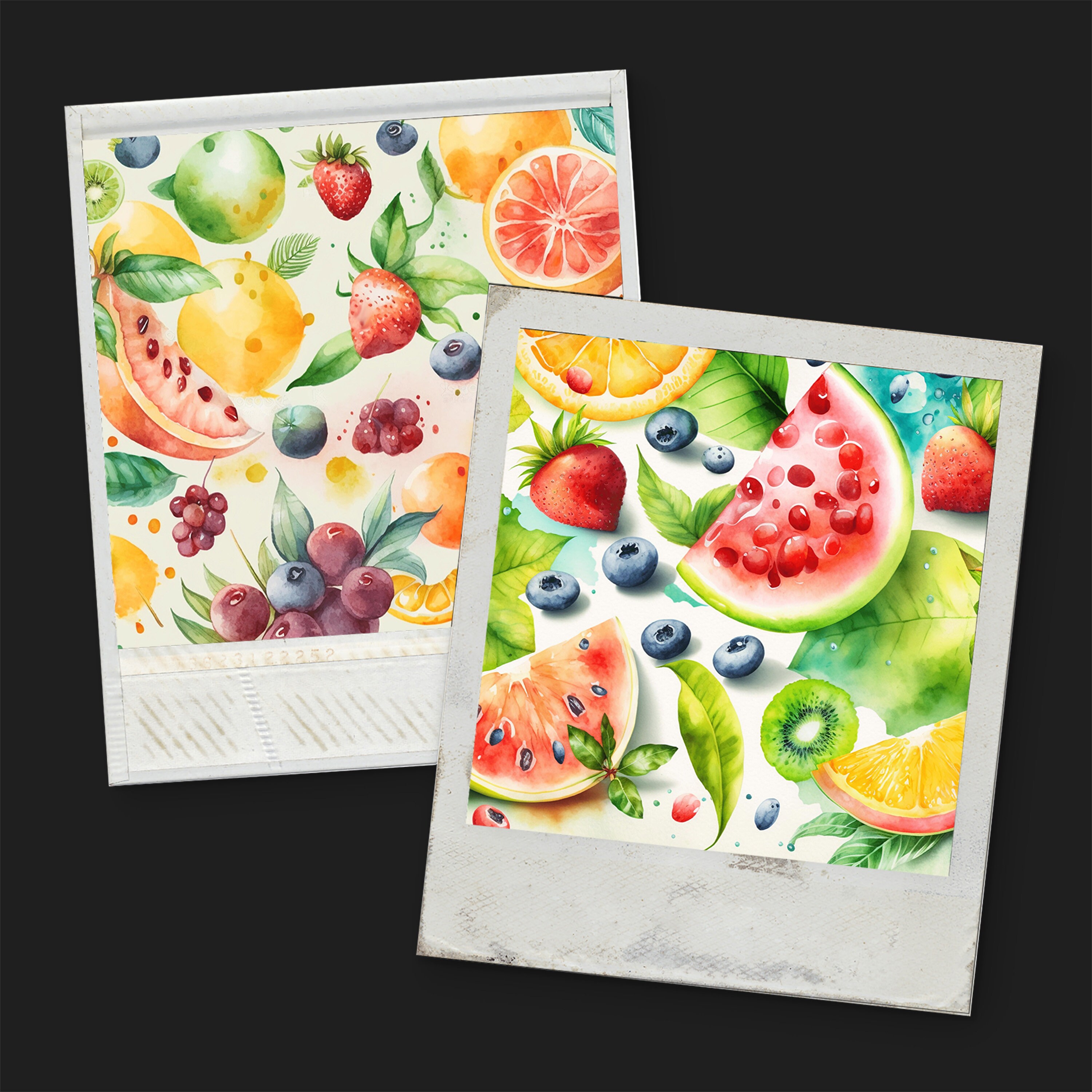 Watercolor Summer Fruit Digital Paper Colorful Background - Etsy