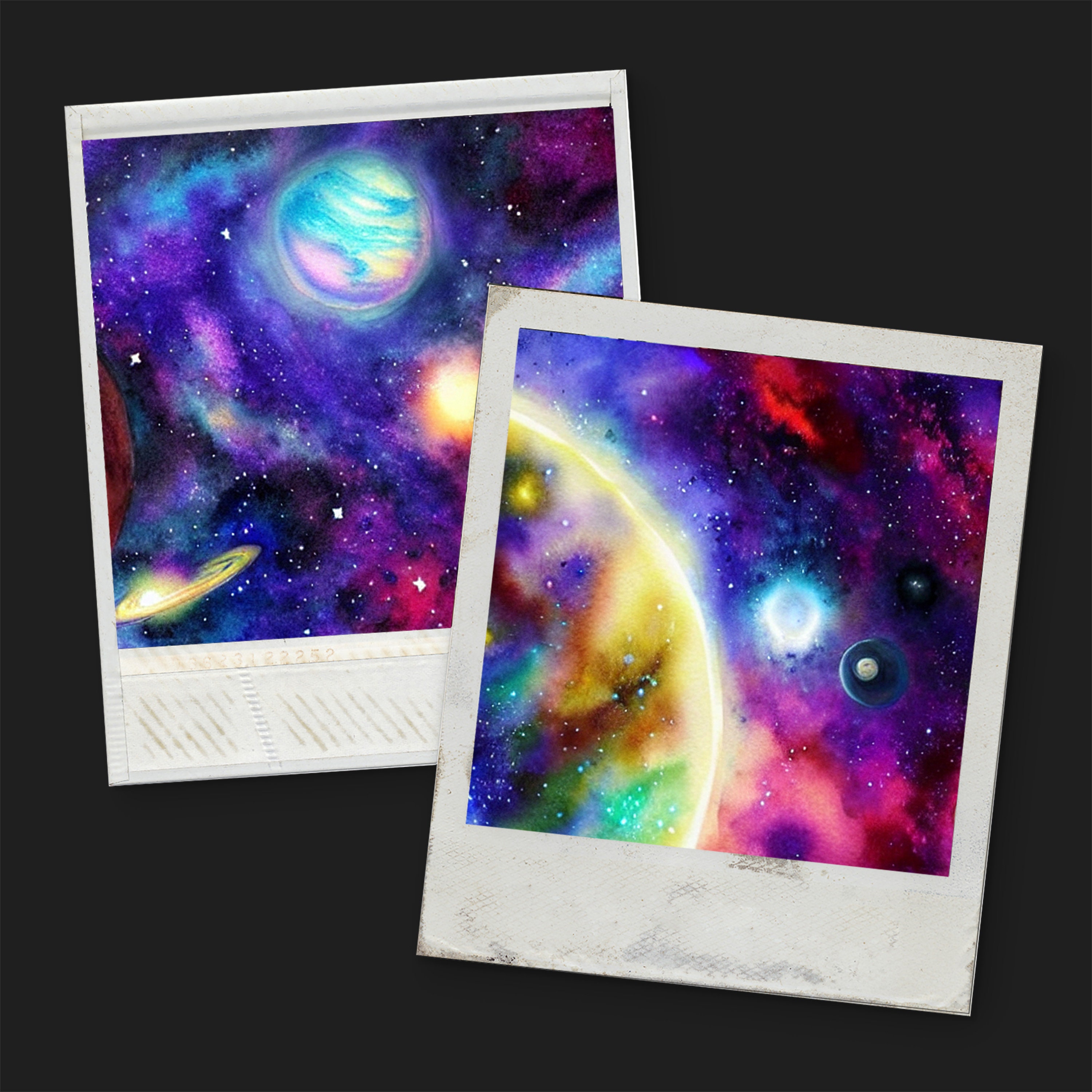 Watercolor Galaxy Digital Paper Colorful Background Starry - Etsy