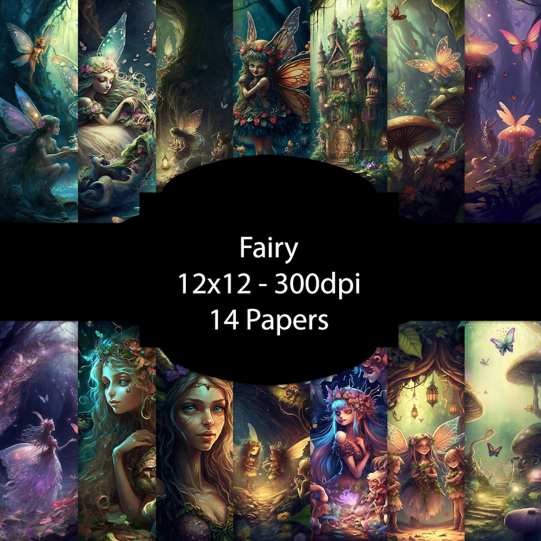 Fairy Digital Paper, Fantasy Background, Magical Paper Pack, for ...