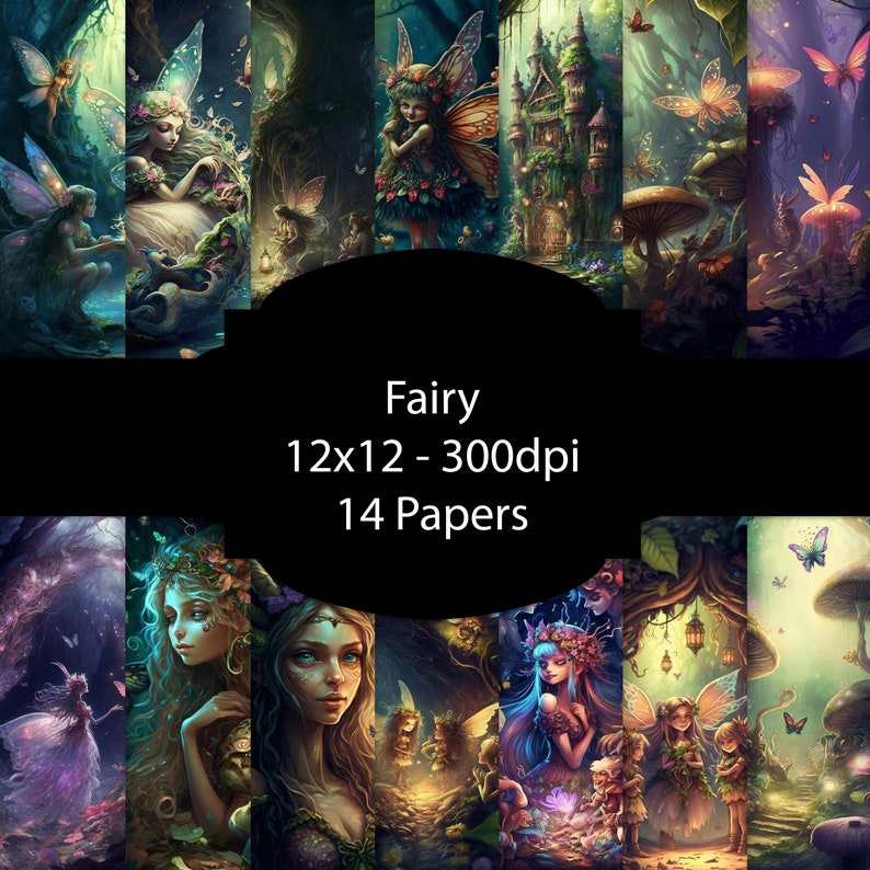 Fairy Digital Paper Fantasy Background Magical Paper Pack - Etsy