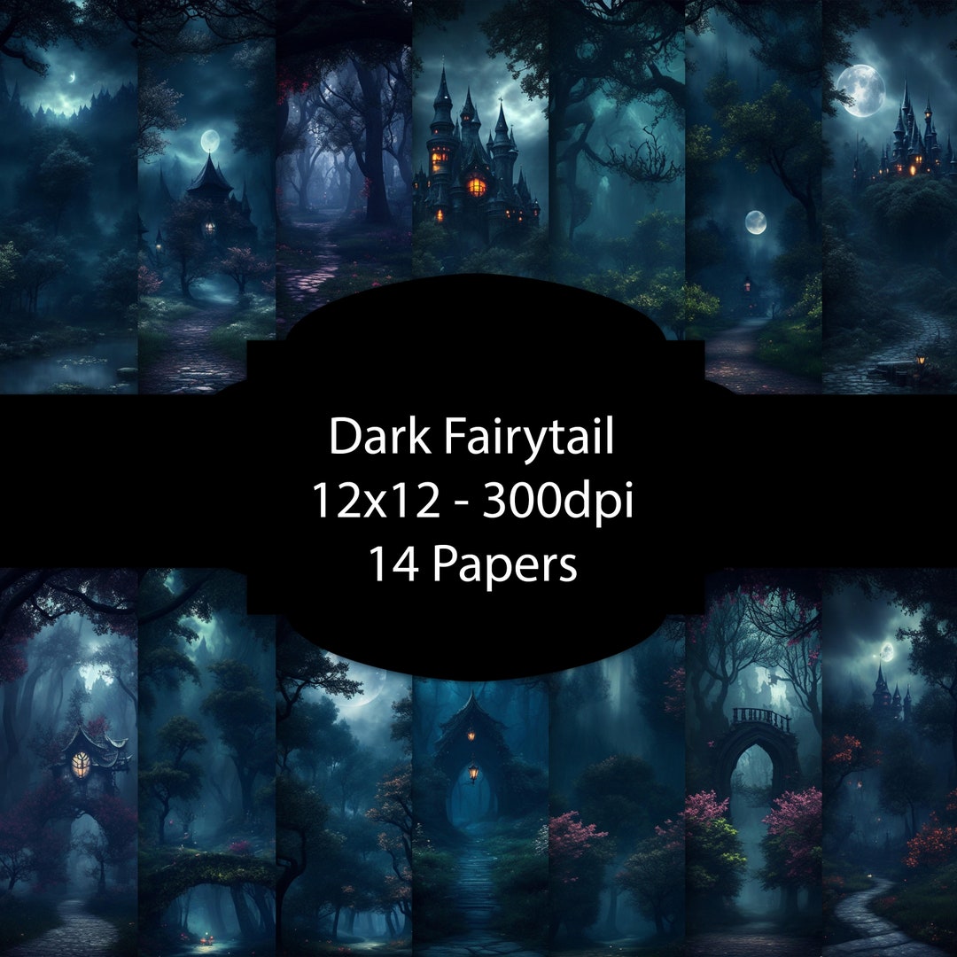 Dark Fairytale Digital Paper, Fantasy Background, Halloween Paper Pack ...