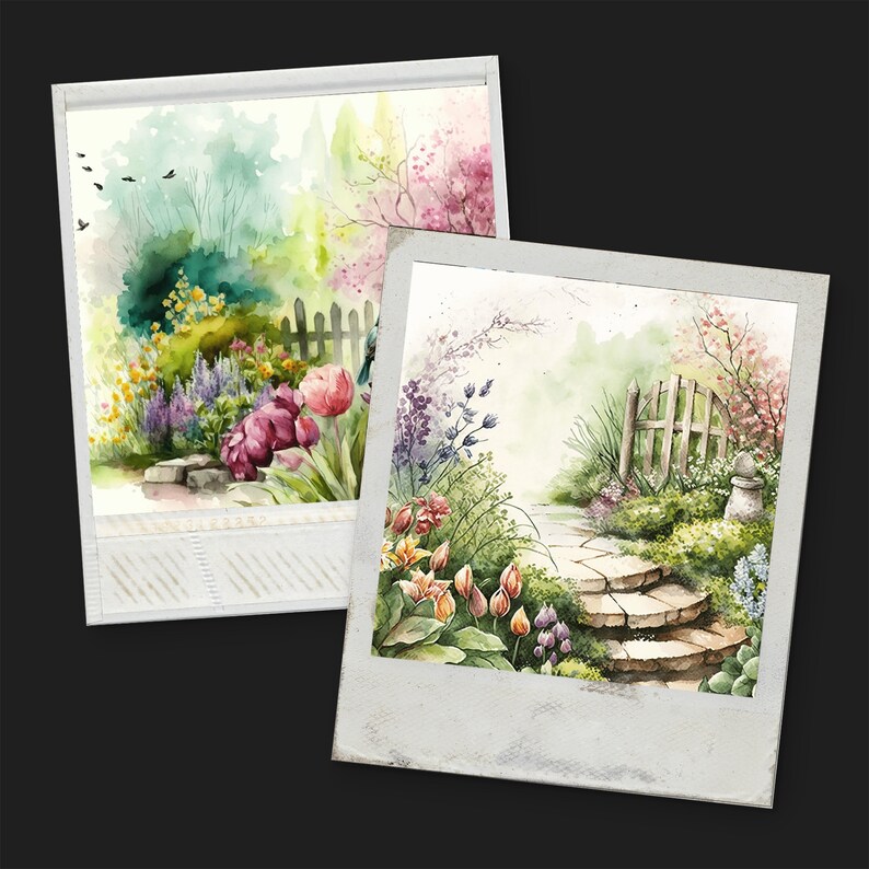 Watercolor Spring Garden Digital Paper Gardening Background - Etsy