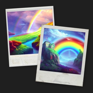 Fantasy Rainbow Landscape Digital Paper Colorful Background - Etsy
