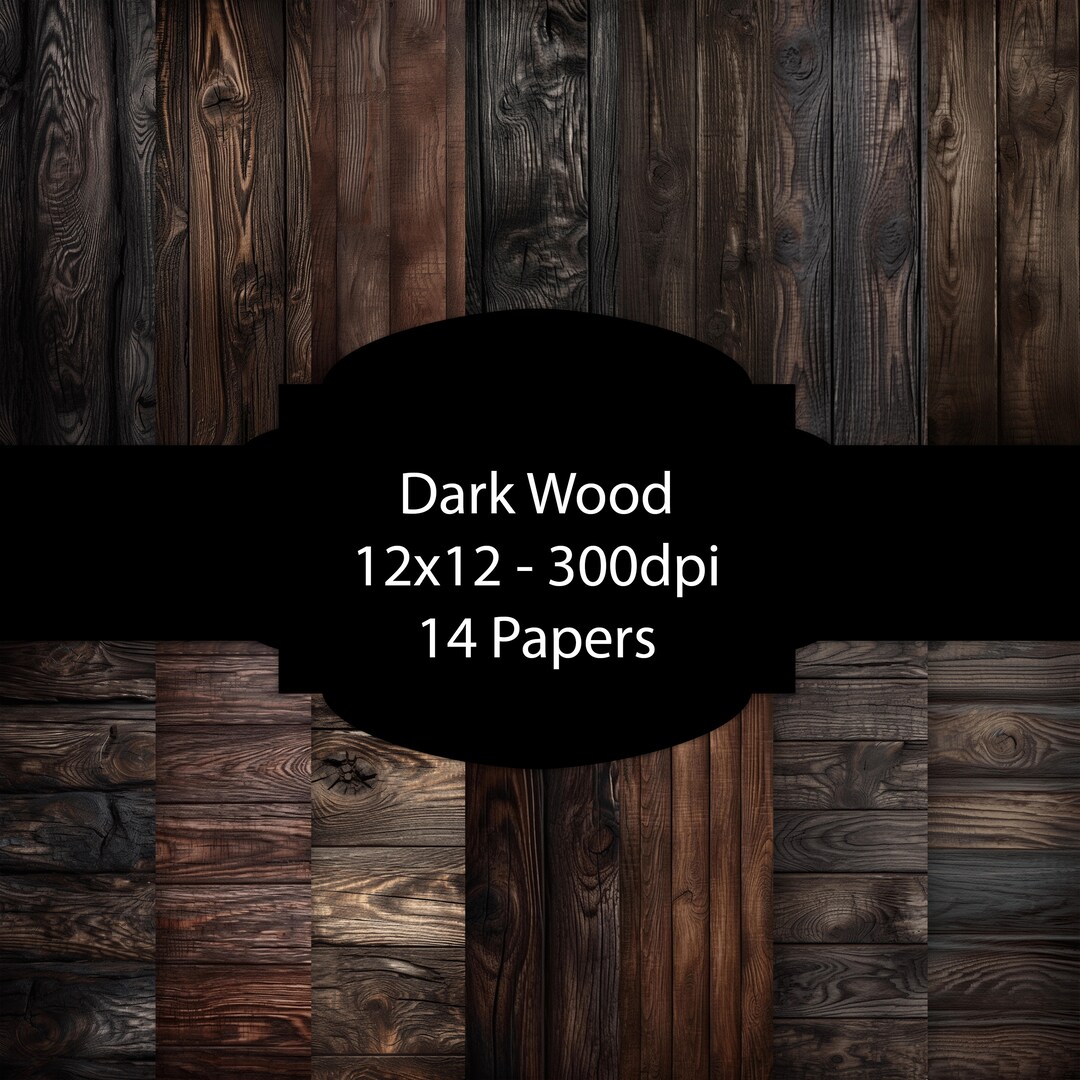 Dark Wood Digital Paper, Wooden Background, Rustic Wood Paper Pack, for ...