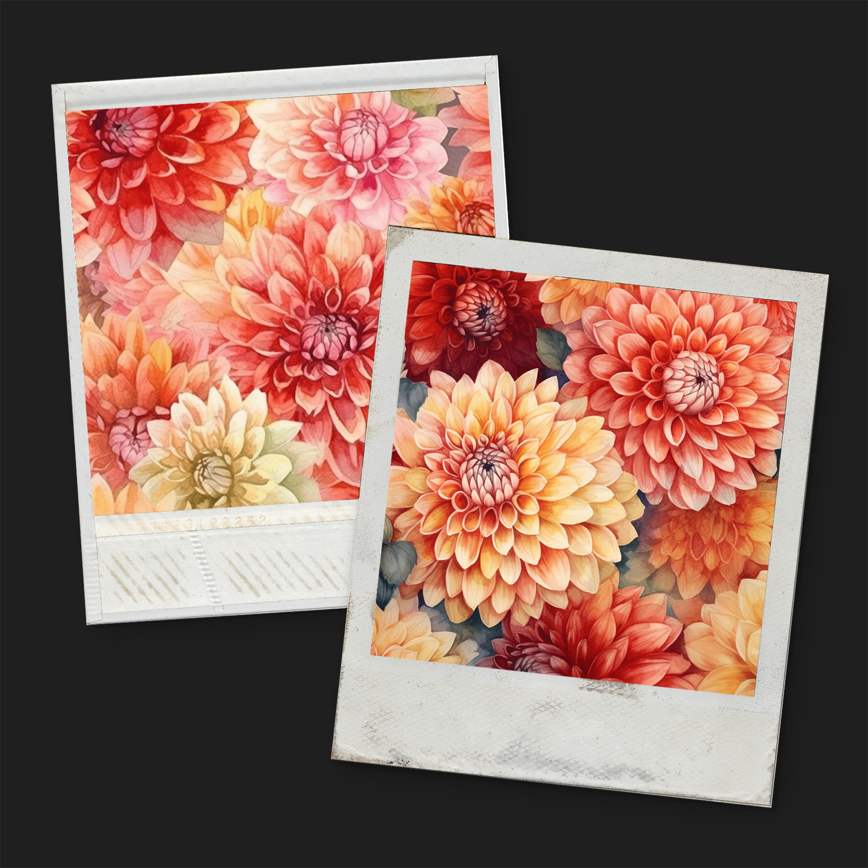 Watercolor Dahlias Digital Paper Floral Background Botanical - Etsy