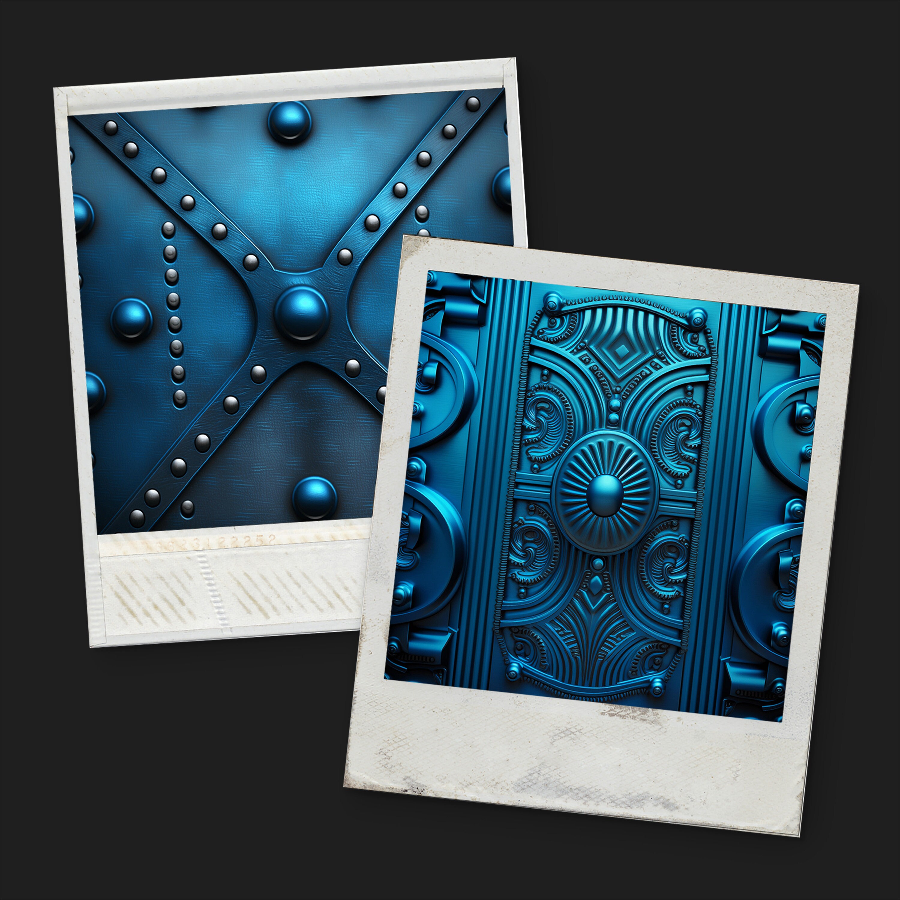 Blue Metal Digital Paper Metallic Background Bright Blue - Etsy