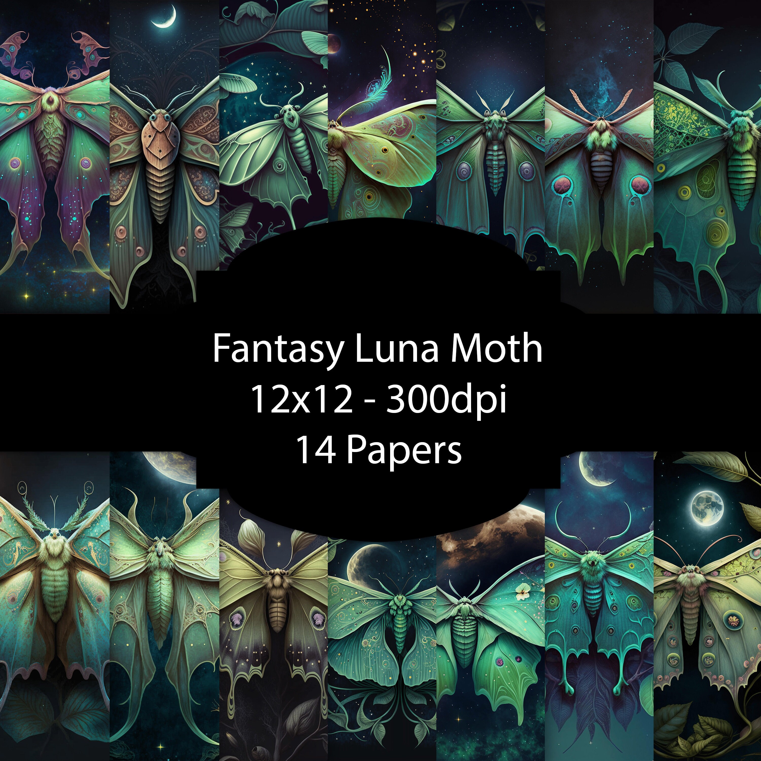 Fantasy Luna Moth Digital Paper Galaxy Moth Background - Etsy UK