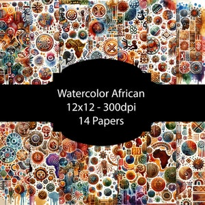 Watercolor African Digital Paper, Kwanzaa Background, Black History ...