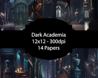 Dark Academia DIGITAL SEAMLESS PAPER Midnight Gothic Vintage - Etsy