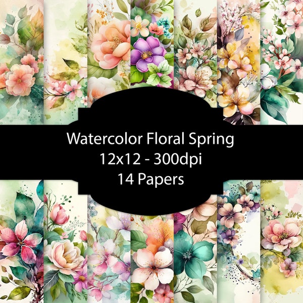 Flower Digital Paper - Etsy