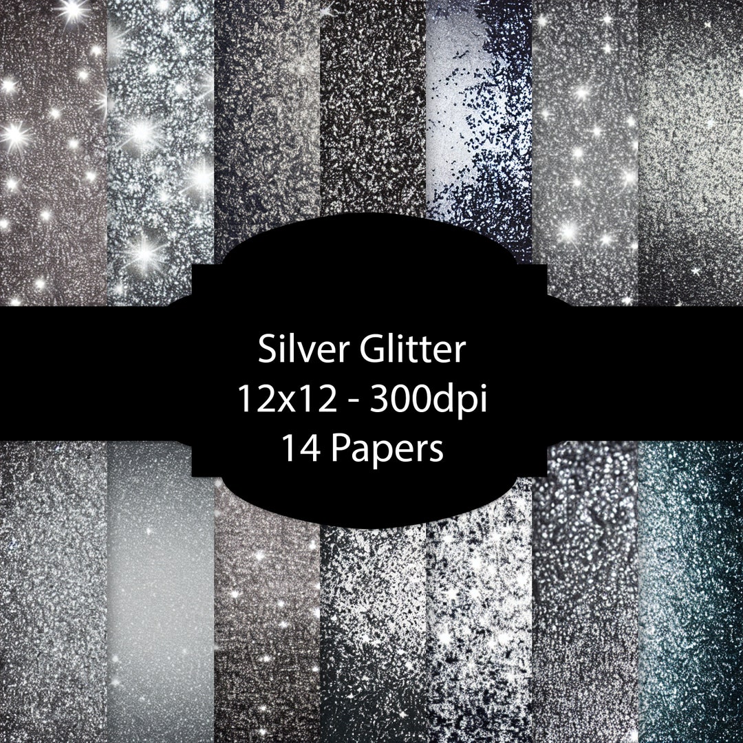 Silver Glitter Digital Paper Glam Bakcground Diamond - Etsy