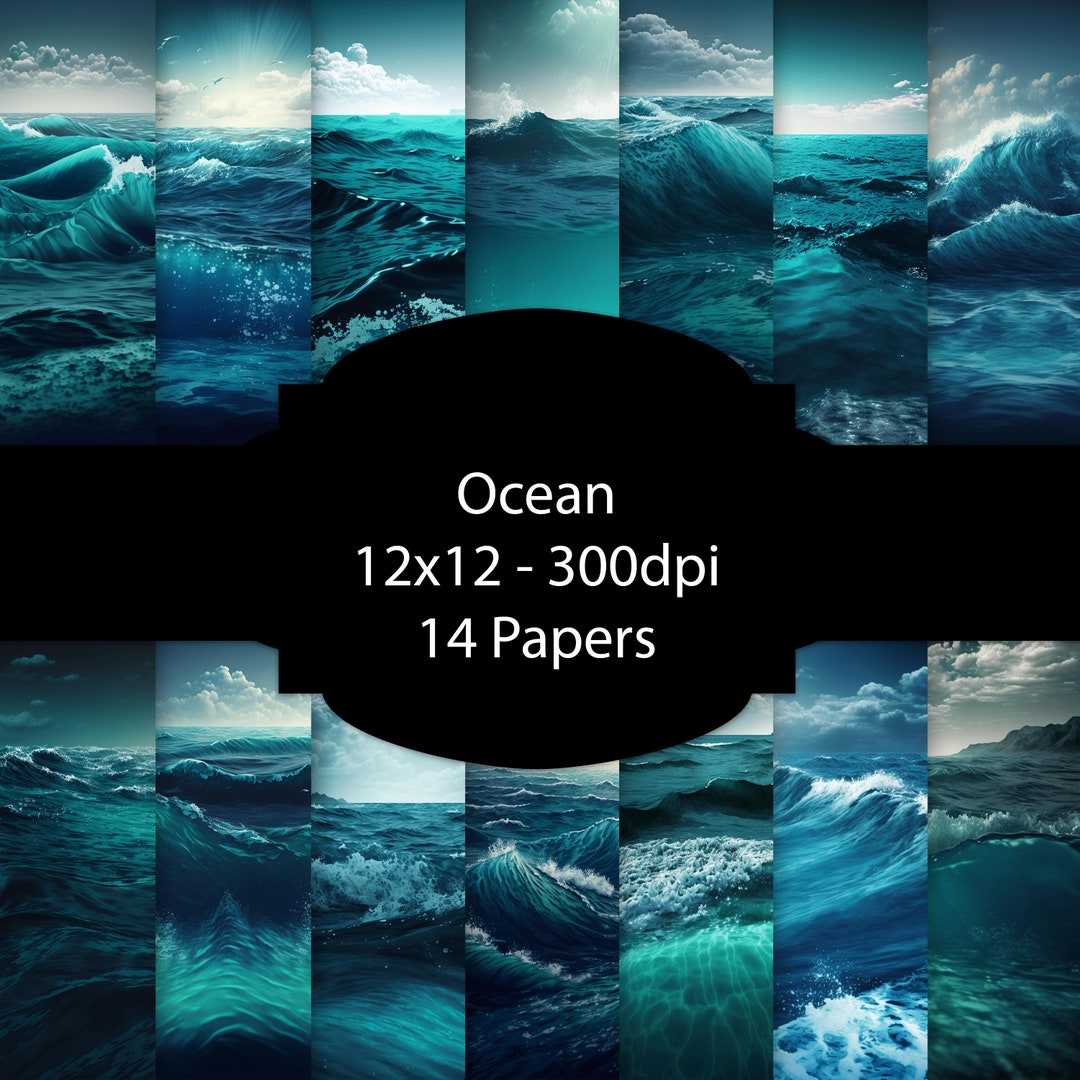 Ocean Digital Paper, Water Background, Sea Paper Pack, for Scrapbooking ...