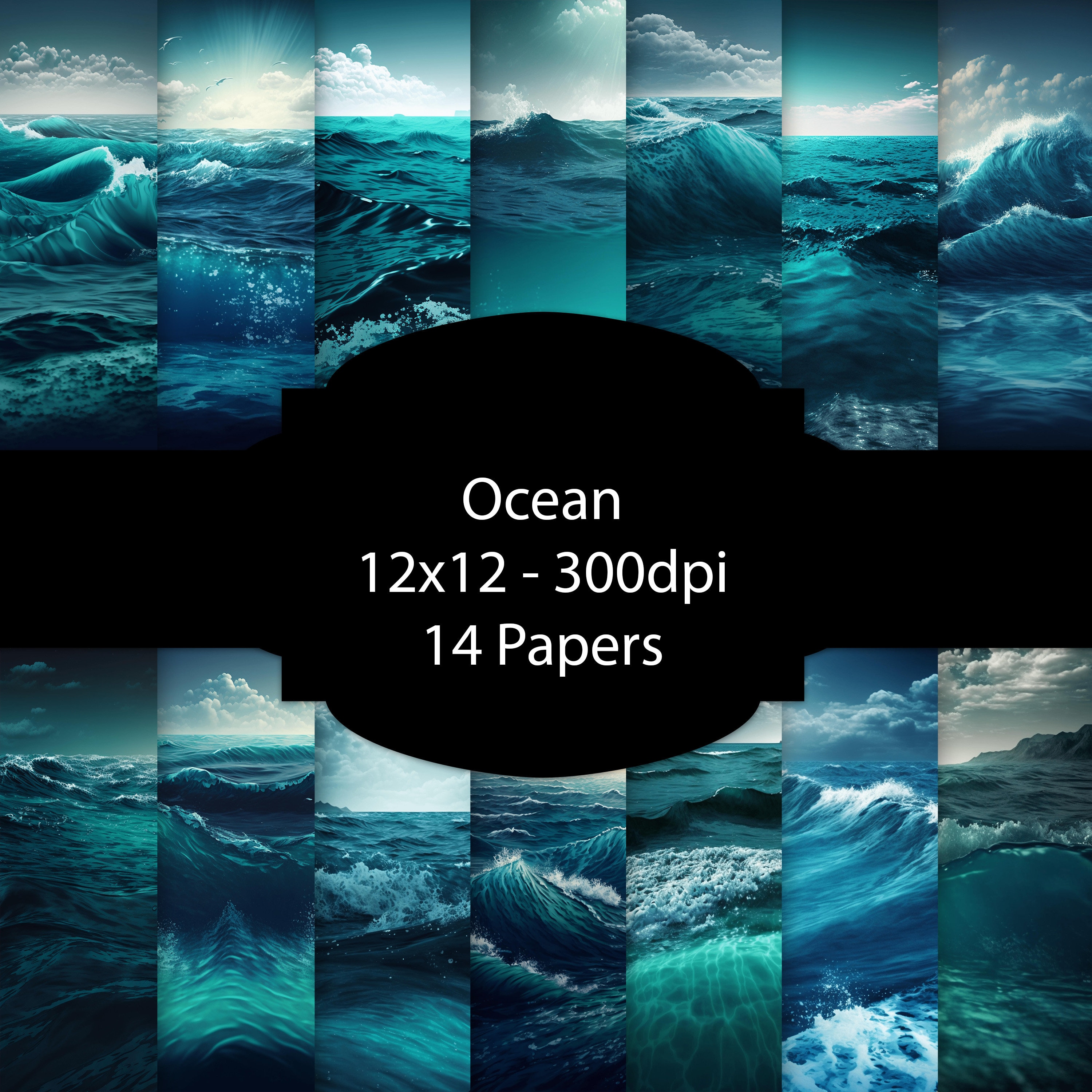 Ocean Digital Paper Water Background Sea Paper Pack for - Etsy