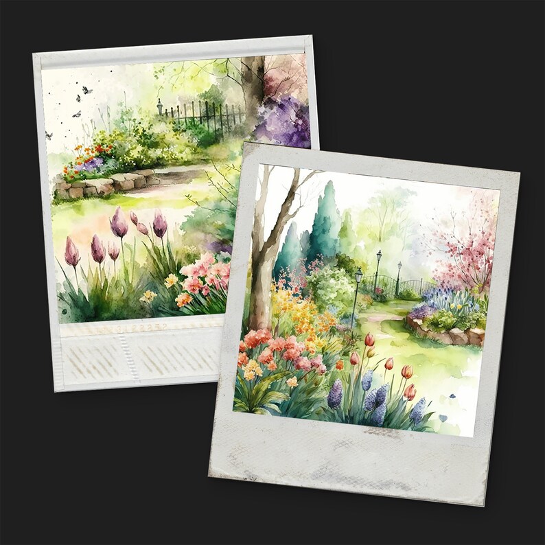 Watercolor Spring Garden Digital Paper Gardening Background - Etsy