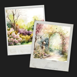 Watercolor Spring Garden Digital Paper, Gardening Background, Floral ...