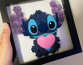 Stitch Paper Flowers Shadowbox. Christmas Gift - Etsy