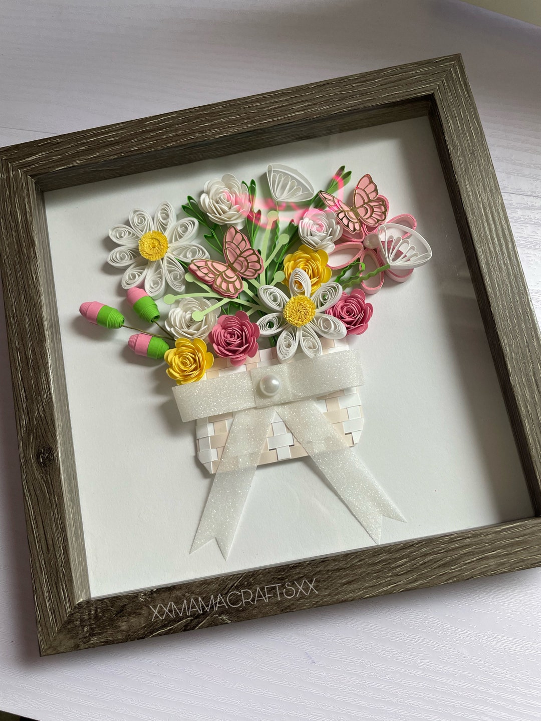 Flower Basket, Paper Quilling, Gift Idea, Spring Decor, Mothers Day ...