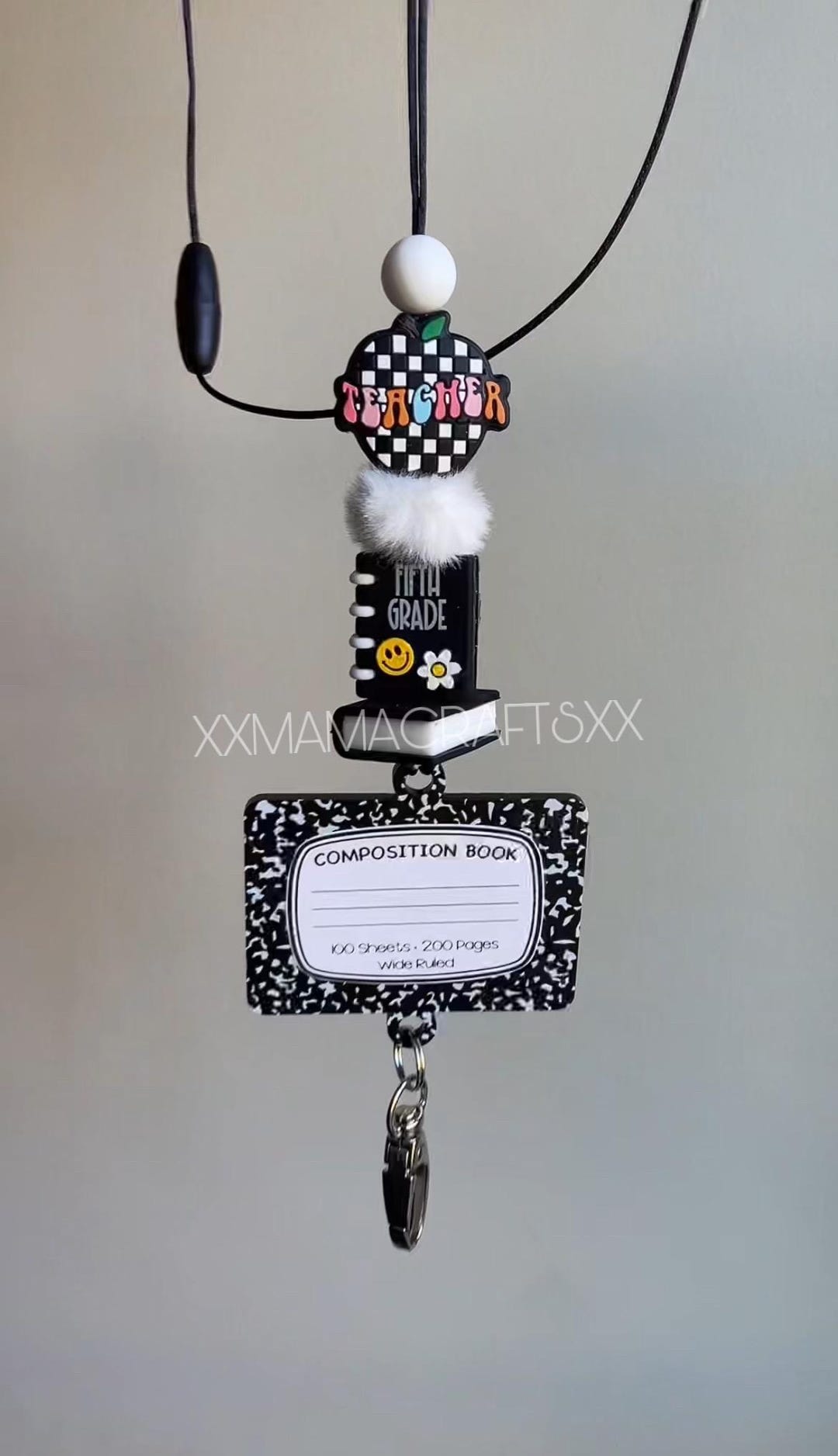 Teacher Lanyard, Beaded Lanyard, Teacher Accessories, Silicone Focal ...