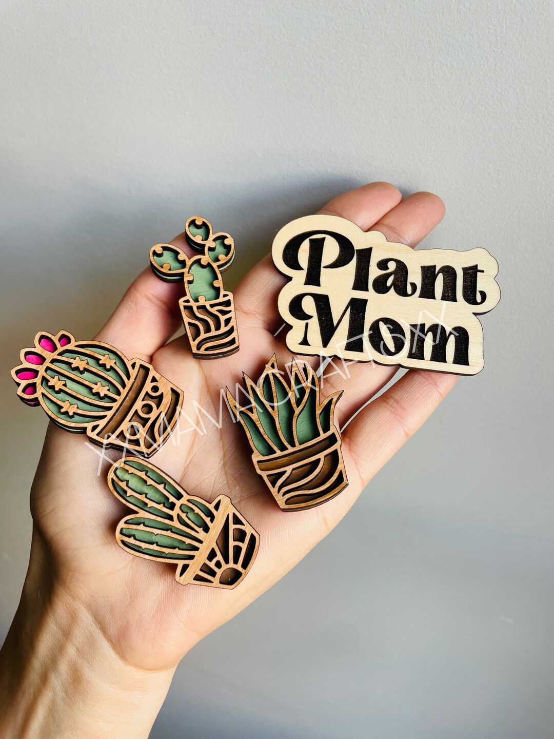 Plant Magnets, 3D Magnets, Engraved Magnets, Fridge Magnets, Plant Mom ...