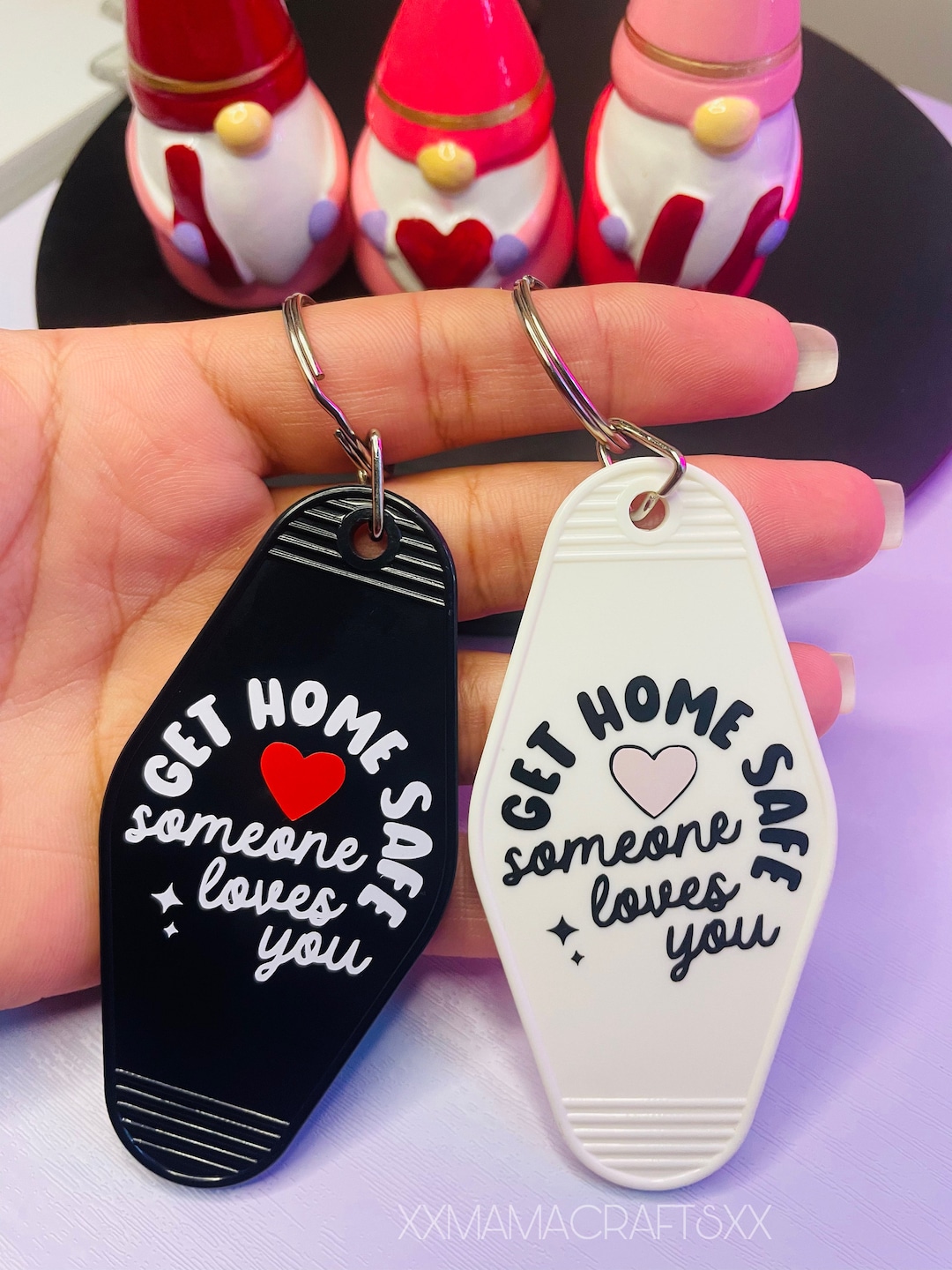 Get Home Safe Motel Keychain, Keychain Accessories, Daily Quote ...